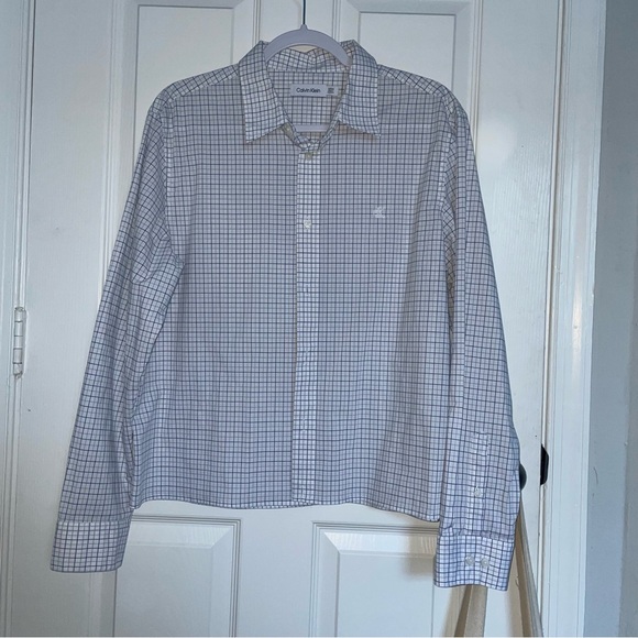 Calvin Klein | Shirts | Calvin Klein White Relaxed Easy Button Down ...